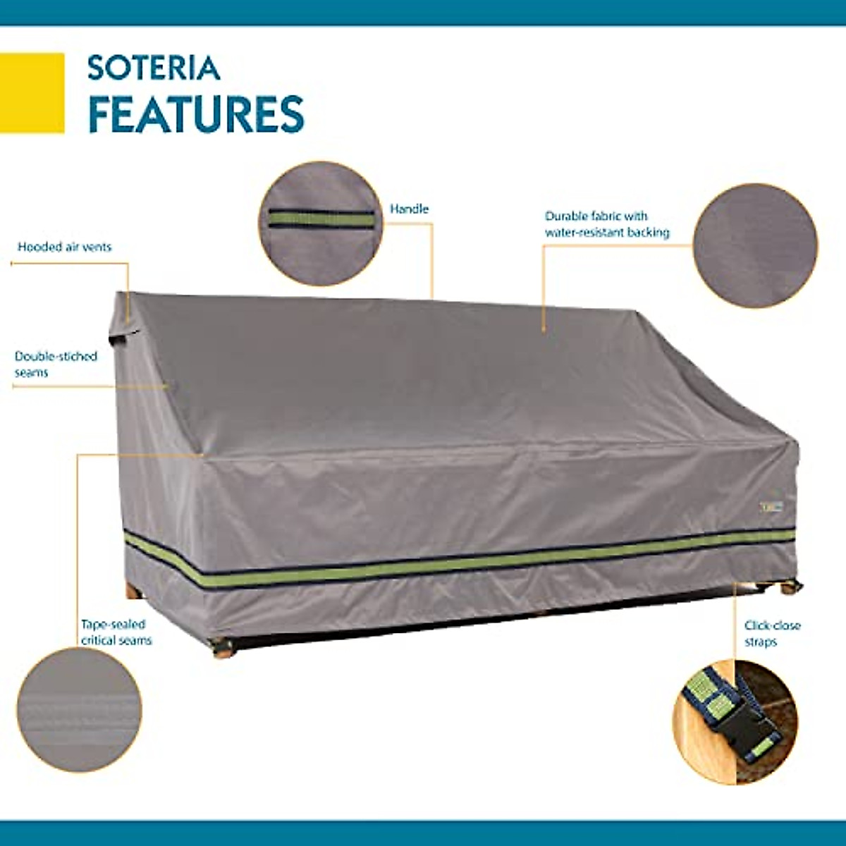 Duck Covers Classic Accessories Soteria Waterproof 87 Inch Patio Sofa Cover