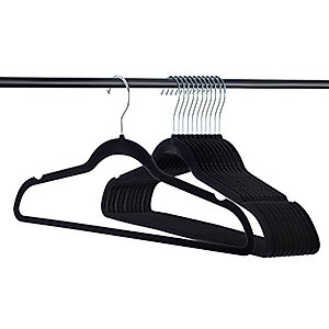 Home-it Premium Velvet Hangers Heavy Duty Clothes Hook Swivel 360-Ultra Thin, (50 Pack)