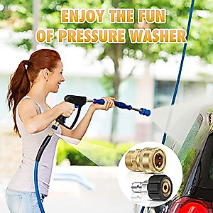 16 Packs Pressure Washer Adapter Set Connect Disconnect Kit Includes M22 Swivel to 1/2 Inch Connect 3/8 Inch to Quick Release 3/8 Inch Plug 1/2 Inch Plug 3/4 Inch Swivel Female Male for Garden Hoses