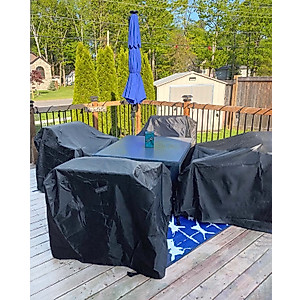 Karwo Patio Chair Covers , 600D UV Coated Heavy Duty rip-stop And Waterproof Lounge Deep Seat Covers For Lawn Patio Outdoor Furniture (2 pack- 37”Wx40”Dx30”H)