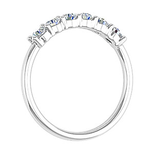 1/2 Carat 6-Stone Diamond Wedding Band Ring in 14K White Gold (Ring Size 5.25)