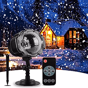 EFOBO Christmas Snowfall Projector Lights, White Snow Lights with Remote Control, Indoor Outdoor for Halloween Xmas Party Wedding Garden Landscape Decoration