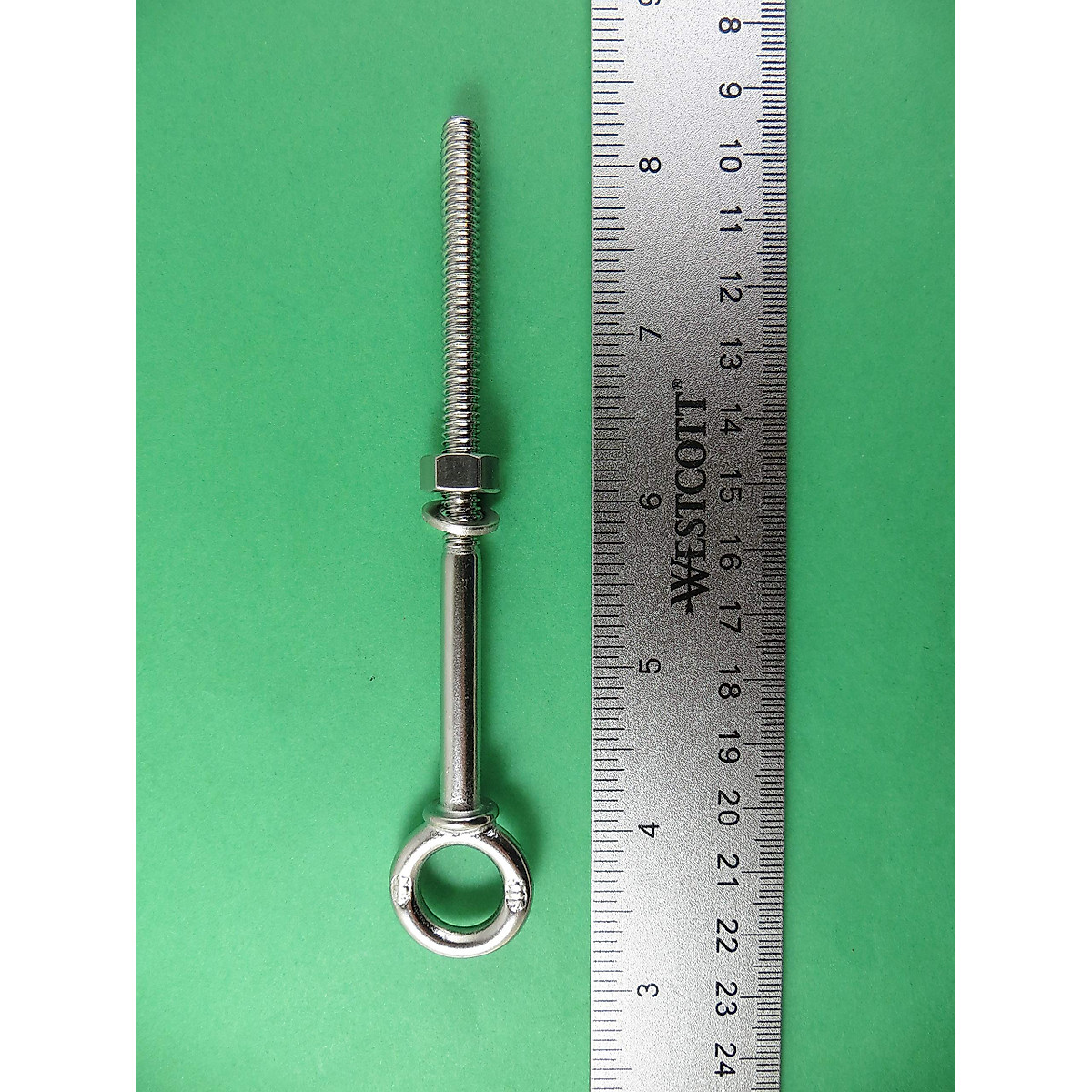 US STAINLESS 2 Pieces Stainless Steel 316 Eye Bolt 1/4" x 4" UNC Short Thread Marine Grade Pitch of 20