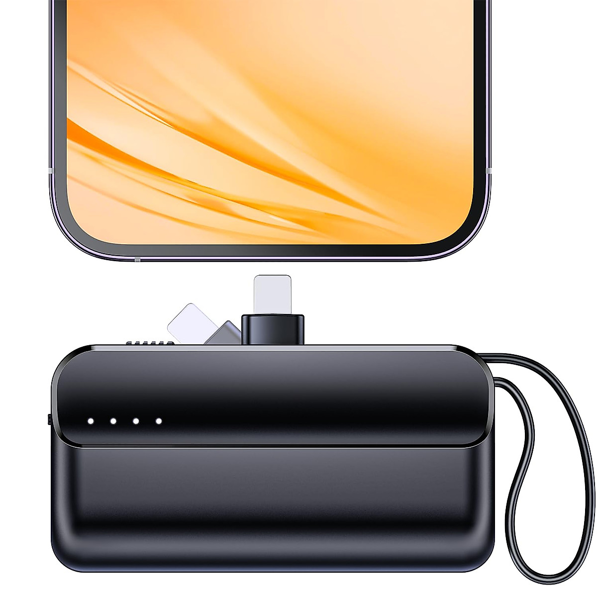 Tiitarn Small Portable Charger, 5000mAh Foldable Power Bank Built in Stand Mini Battery Pack Charger Compatible with i-Phone 14/13/13 Pro Max/12/11/XS/XR/X/8/7(Not USB-C)