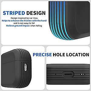 DamonLight AirPods Pro 2 Case Rugged Case Shock Proof Protective Cover for Apple AirPods Pro 2nd Generation Case 2022 Released (Black)