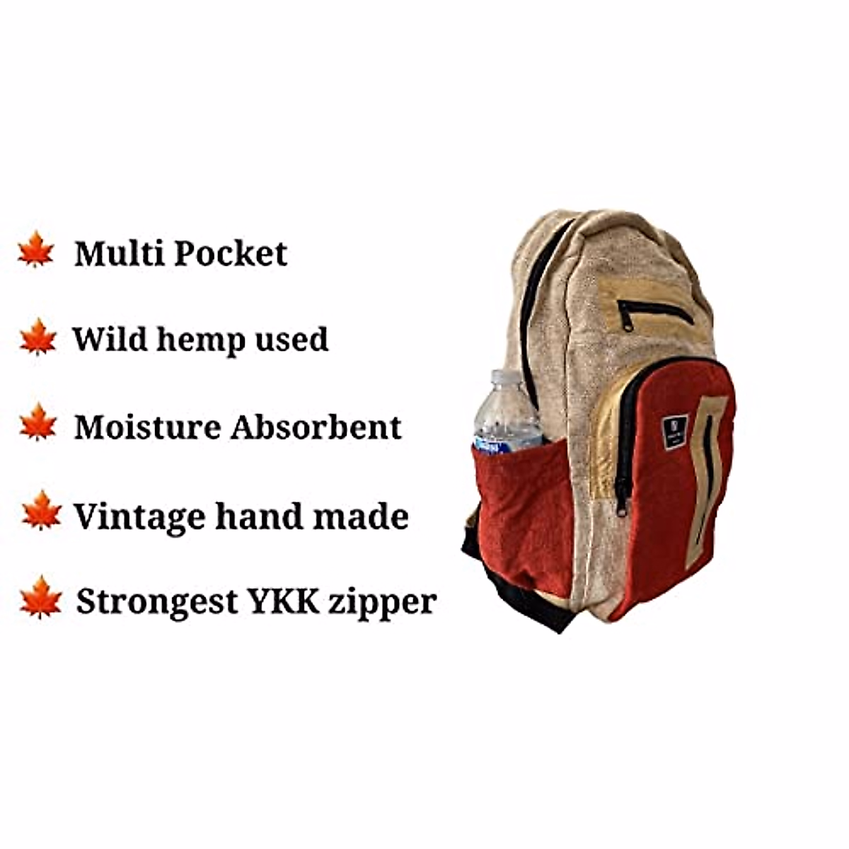 Zillion Craft Classic Back Pack from Himalayan core Hemp Fiber. Best fit for School College and Outdoor Activities with Comfort and Style.Hand Made Hemp Backpack with Unisex Design