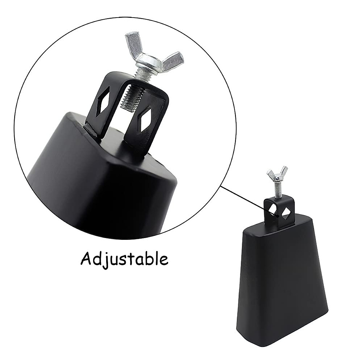 Mowind 5 Inch Metal Steel Cowbell Noise Maker with Stick for Drum Set Kit Hand Percussion