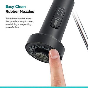 Beati Kitchen Faucet Sprayer Head Replacement Parts,Pull Out Down Kitchen Sink Faucet Nozzle Spout Head 2 Functions,Matte Black Finish