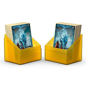 Ultimate Guard Boulder 80+, Deck Case for 80 Double-Sleeved TCG Cards, Amber, Secure & Durable Storage for Trading Card Games, Soft-Touch Finish