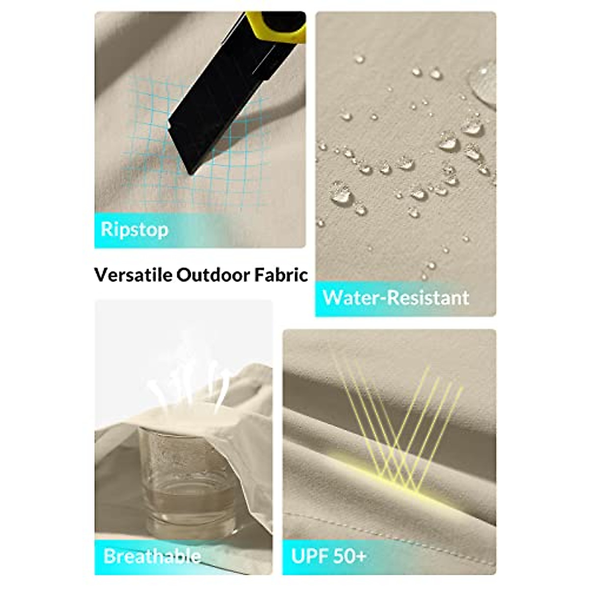 BALEAF Women's 4.5" Hiking Shorts Quick Dry Rip Stop Lightweight Athletic Shorts Stretch with Chop Pork Pockets Zipper UPF 50+ Khaki M