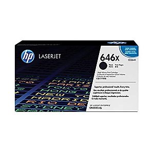 Original HP 646X Black High-yield Toner Cartridge | Works with HP Color LaserJet Enterprise CM4540 MFP Series | CE264X