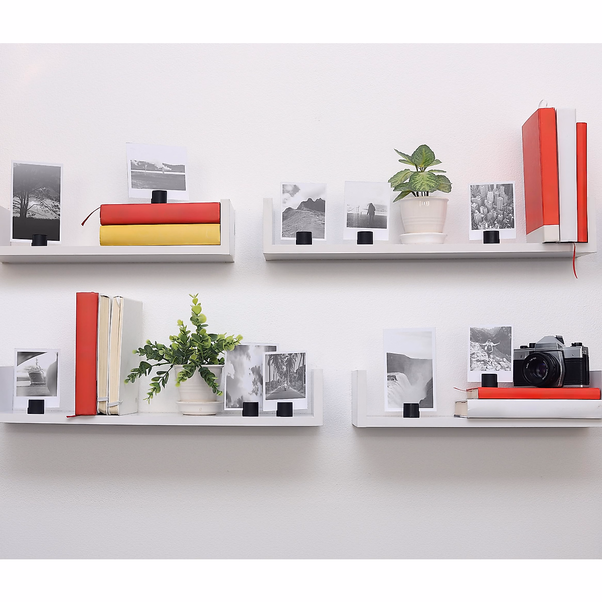 20 Pack Mini Wood Table Number Holders - Place Card Holders, Dinner Table Card Holders, Name Card Holders for Tables, Wooden Picture and Sign Holder (Black)