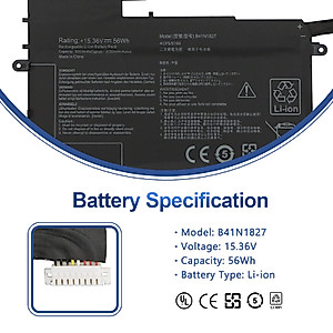 ANTIEE B41N1827 Laptop Battery for Asus ZenBook Flip 15 UM562 UX562 UX562F UX562FA UX562FAC UX562UG UX562IA UX562IQ UM562IA UM562IQ Q507 Q507IQ Q526 Q526F Q526FA Q526FAC UX562FA-AC096T AC103T AC113T