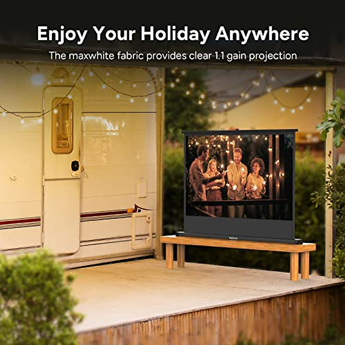 WEMAX Go Portable Laser Projector and 40 inch Portable Pullup Screen