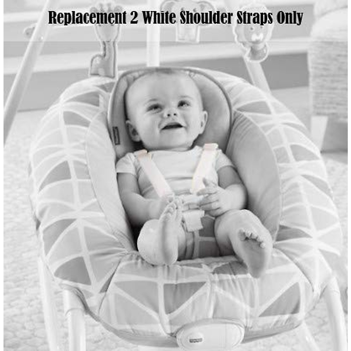 Replacement Parts for Fisher-Price Cradle 'n Swing - FHW45 - Replacement 2 White Shoulder Straps