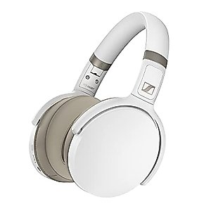 Sennheiser HD 450BT Bluetooth 5.0 Wireless Headphone with Active Noise Cancellation - 30-Hour Battery Life, USB-C Fast Charging, Virtual Assistant Button, Foldable - White
