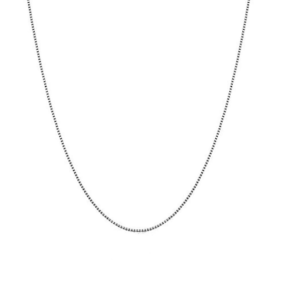 Ginger Lyne Collection Box Necklace Chain for Men or Women, 925 Sterling Silver 1mm Width 24 Inch, Gifts for Her