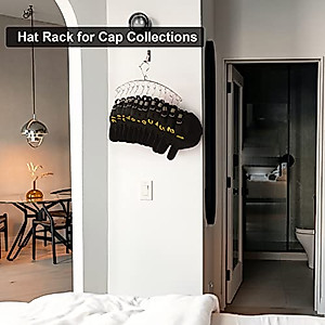 BEVIEVER Hat Rack for Baseball Caps, Stainless Steel Hat Organizer with 12 S Hooks, Hat Storage for Baseball Caps Set of 2, No Hats Included
