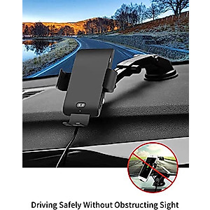 MANKIW Wireless Car Charger Automatic Clamping 10W Qi Fast Charging Car Charger Mount Compatible with iPhone 15 14 13 12 11 pro max Plus/Xs MAX/XS/XR/X/8/8p Samsung S10/S10+/S9/S9+/S8/S8+
