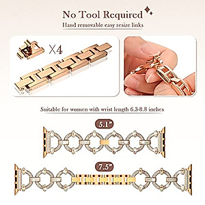 LETOID Band Compatible with Apple Watch Band 38mm 40mm 41mm 42mm 44mm 45mm 49mm, Jewelry Metal Strap with Bling Diamond Rhinestone Bracelet Wristband for iWatch Series 9 8 7 6 5 4 3 2 1 SE