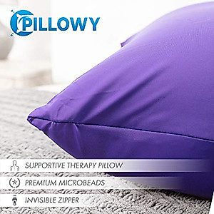 12" x 20" Throw Pillow – Dark Lavendar: 1 PCS Luxurious Premium Microbead Pillow With 85/15 Nylon/Spandex Fabric. Forever Fluffy, Outstanding Beauty & Support. Silky, Soft & Beyond Comfortable