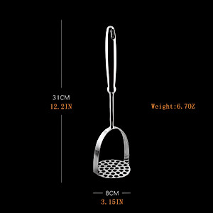 GREATLINK Potato Masher,Heavy Duty Stainless Steel kitchen Steel Potato Masher,Mashed Potatoes,Vegetables and Fruits.
