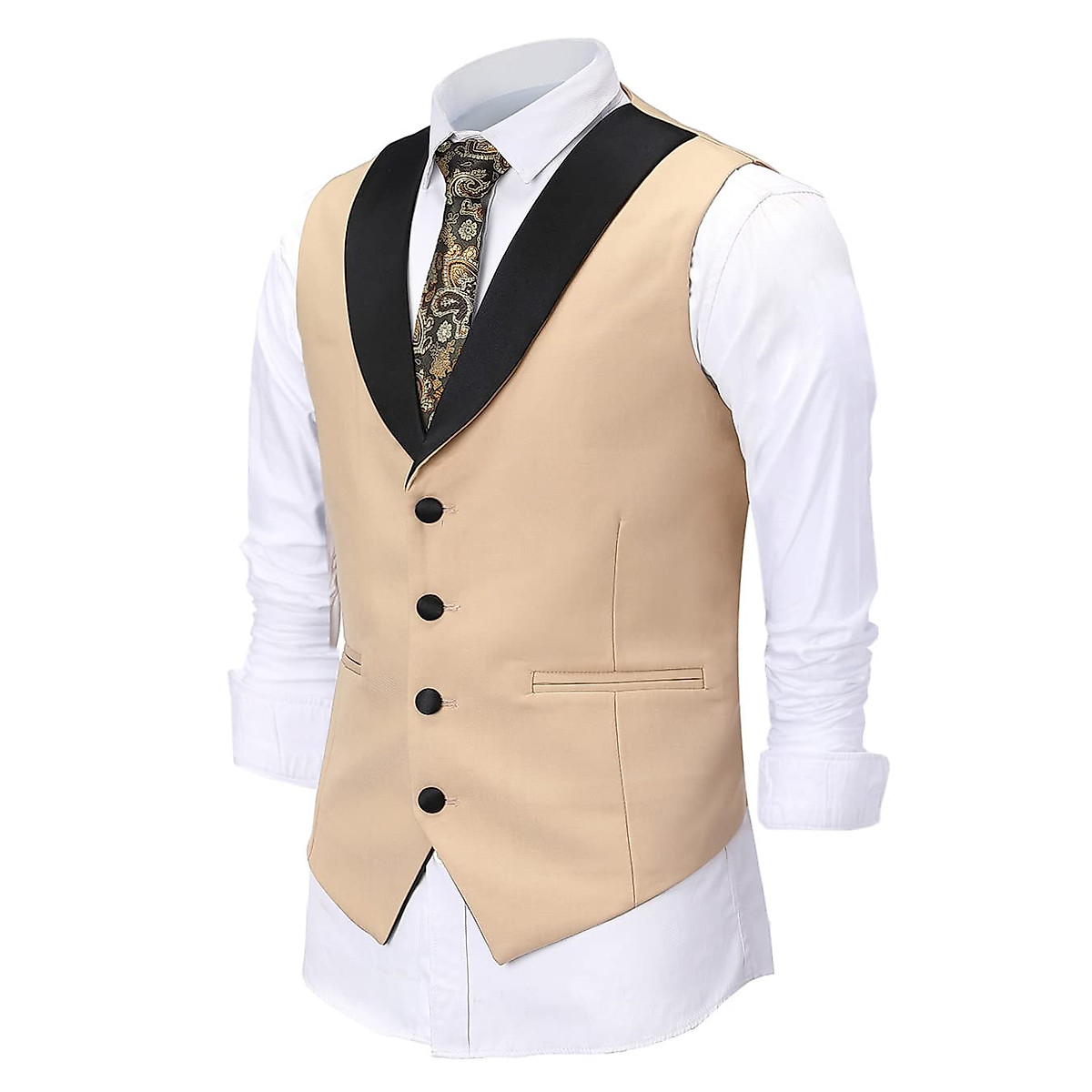 Aesido Men Suits Slim Fit 3 Pieces Wedding Formal Business Tuxedos One Button(Silver Grey,US34)