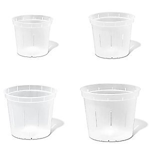 rePotme Orchid Pots - 8 Pack of Slotted Clear Pots with Holes, 3, 4, 5, 6 Inch Sizes for Indoor/Outdoor, Ideal for Repotting