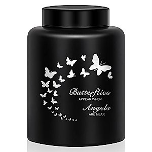 Urns for Human Ashes,JOFUNG, Metal Cremate Funeral Urn for Adult,Keepsake,Laser Engraving,Thread Design on The Top,Butterfly