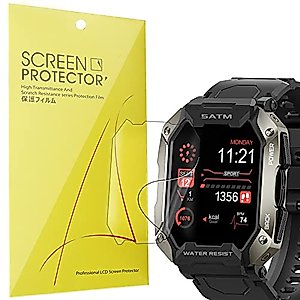 Compatible for AMAZTIM C20 Smart Watch Screen Protector, Lamshaw [6 Pack] Full Coverage TPU Clear Film Compatible with Kospet Tank M1 Pro Smart Watch / Slothcloud Smart Watches/C20 Military Smart Watch/PYRODUM GT600 Smart Watches (6 PACK)
