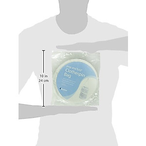 Whitmor Pop and Fold Clothespin Bag White