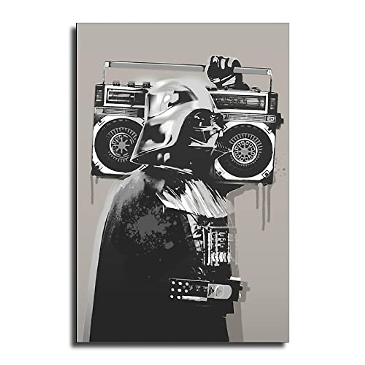 Roo Banksy Graffiti Darth Vader Canvas Art Poster and Wall Art Picture Print Modern Family Bedroom Decor Room Decor Posters 12x18inch(30x45cm)
