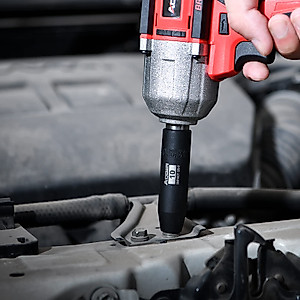 AOBEN 1/2-Inch Drive Impact Socket Set, 18 Pieces, 6 Point, Metric, 10mm - 24mm, Deep, Cr-V Steel, Includes 3", 5", 10" Extension bars