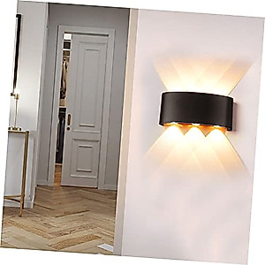 DOITOOL 3pcs Curved Wall Light Outdoor LED Wall Pack Lights Outdoor LED Outdoor Lights LED Modern Indoor Wall Sconce LED Light Fixture Wall Light Fixtures Double Head Lamps Wall Lamp Black