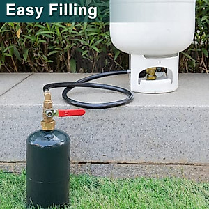 GASPRO 1lb Propane Tank Refill Adapter Kit | 3ft Hose with Safety Shutoff Valve | Easily Fill 1lb Bottles from 20lb Tank