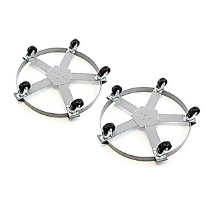 2 Extra Heavy Duty 55 Gallon Drum Dolly Dollies Swivel Casters Steel Frame Non Tip 1250 lbs 5 Wheel