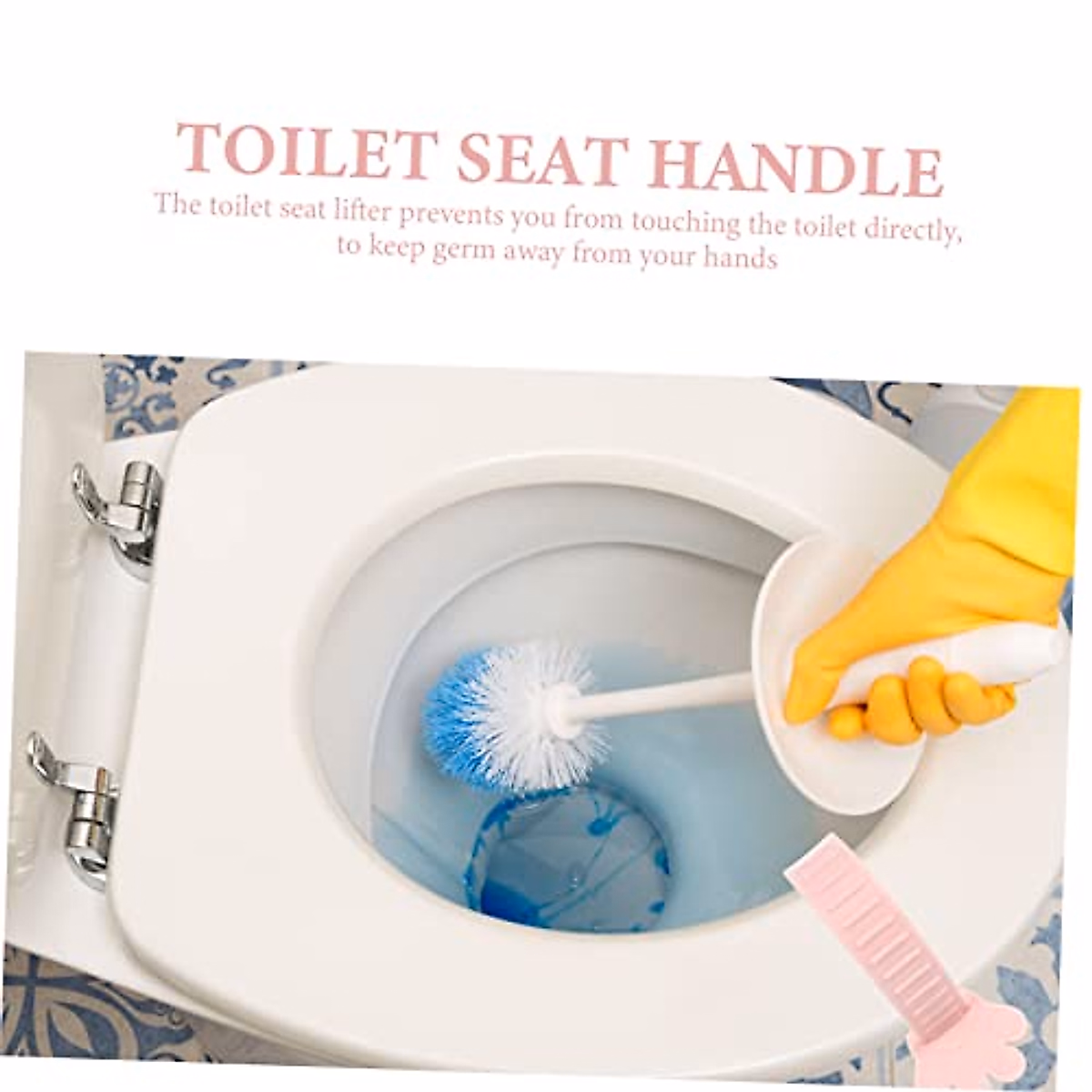 AGFELO 5sets Toilet Lid Lifter Adhesive Handle Toilet Bumper Seats Lifter for Toilet Bidet Toilet Seat Toilet Seats Lifter Handle Bidet Toliet Seat Adjustable Hand Grip Pink 10pcs*5