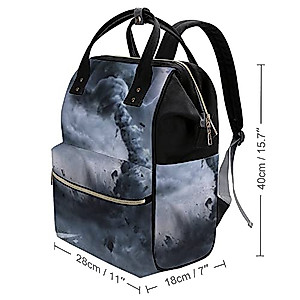 Powerful Tornado Diaper Bag Backpack Large Capacity Mommy Bags Multifunction Nappy Bag Travel Back Pack Black-Style