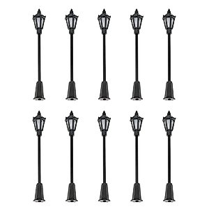 Maxmoral 10pcs 70mm Model Railway Antique Lamp Garden Street Light HO OO TT Scale 1:100 New