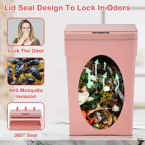 13 Gallon 50 Liter Kitchen Trash Can with Touch-Free & Motion Sensor Lid, Automatic Plastic Garbage Can, Touchless Trash Bin Automatic Trash Can for Bedroom Bathroom Home Office