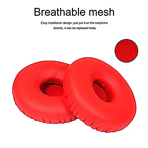 Aiivioll 1 Pair of E40 Replacement Headphone Earpads Compatible with Synchros E40BT E40 S400 T450 Headphones (Red)