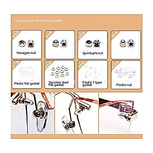 Acxico 500Pcs/Set Screws Kit Nuts Nose Pad Optical Repair Tool Assorted Kit Set for Eyeglass Sunglasses