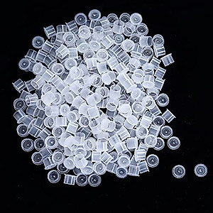 300pcs Ink Caps with Base Tattoo Ink Cups White Mixed #11 Small #14 Medium #17 Large Pigment Caps for Tattoo Permanent Makeup Container Cap Tattoo Accessory Tattoo Supplies Tattoo Kits