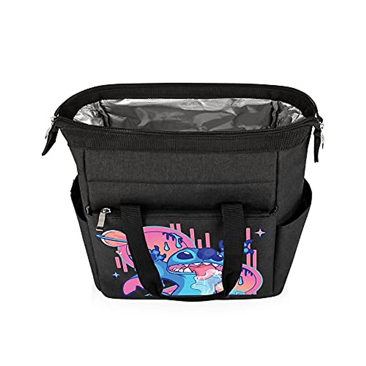 PICNIC TIME Disney Lilo & Stitch Drool On The Go Lunch Bag, Soft Cooler Lunch Box, Insulated Lunch Bag, (Black)