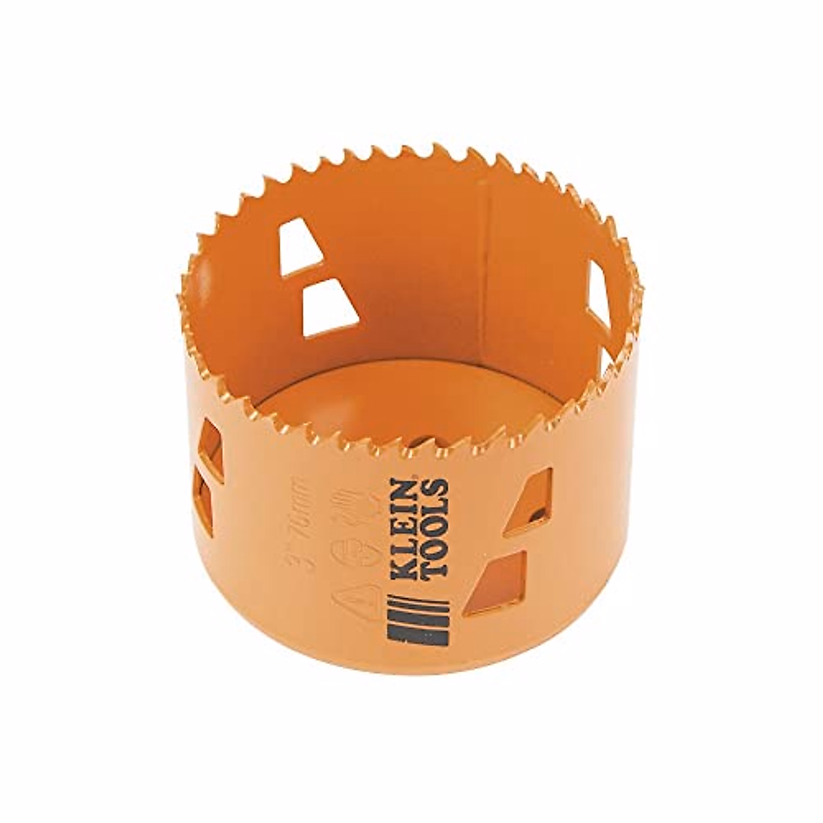 Klein Tools 31948 3-Inch Bi-Metal Hole Saw for Steel Cutting, Heavy-Duty Hole Saw with Multiple Leverage, Cuts Iron, Aluminum, Wood, Plastic