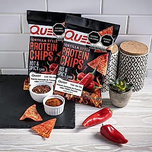 Quest Tortilla Style Protein Chips - Hot & Spicy (8 Bags)