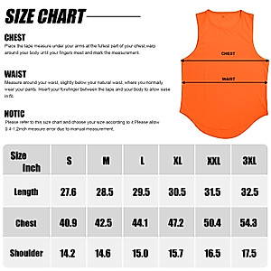 meioro Men's Mesh Tank Top Orange Shirt Quick Dry Sleeveless Shirts Fitting Muscle Tank Tops Sport Round Neck T-Shirt
