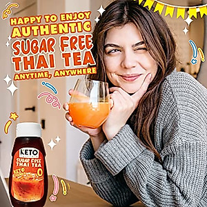 Sugar Free Thai Tea Mix Zero Calories (11.3 Fl Oz) Keto friendly Thai ice tea mix easy to make. Ready to drink mix in minutes. Make 21 cups.