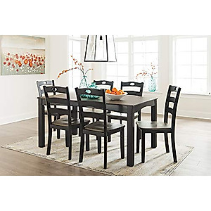 Signature Design by Ashley Froshburg Rustic Farmhouse Ladderback Dining Chair, 2 Count, Dark Brown