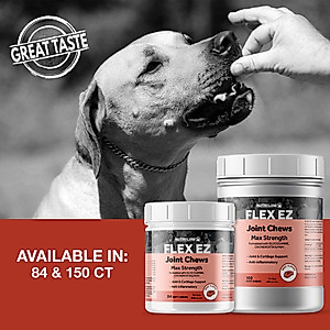 Nutriline Labs Flex EZ Dog Glucosamine Chondroitin Chewable Hip and Joint Supplement for Dogs Chews Treats with MSM and Turmeric, for Large/Giant Breeds (150 Soft Chews)